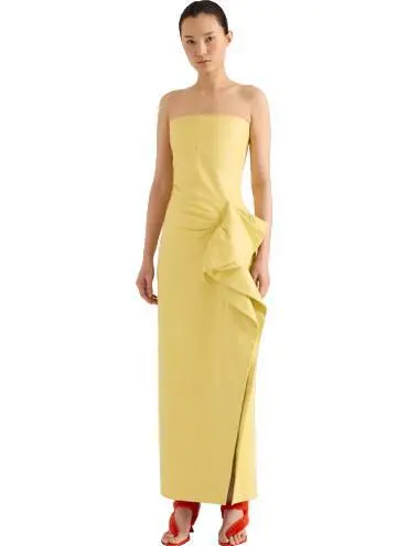 Proenza Schouler Leather Alonna Dress - Pale Yellow