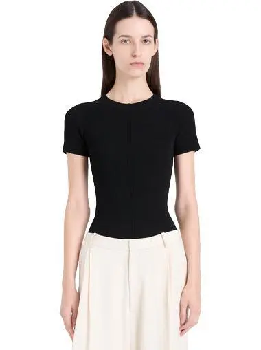 Proenza Schouler Ribbed Knit Top - Black