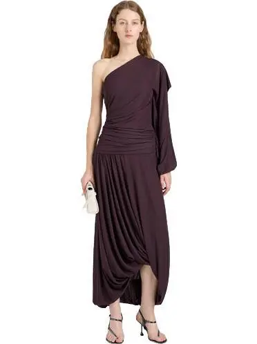 Proenza Schouler Gauzy Pleated Jersey Gabri Dress - Aubergine