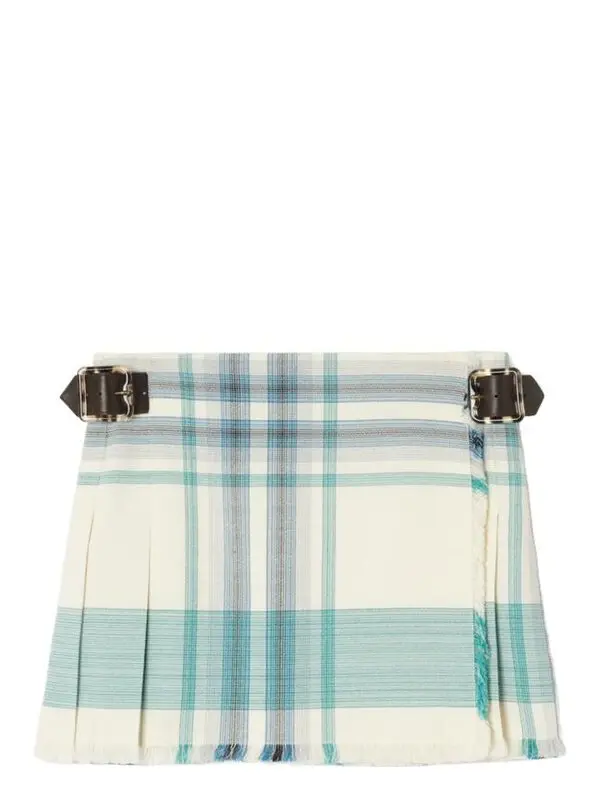 Burberry Check Viscose Blend Mini Kilt - Tidal Blue
