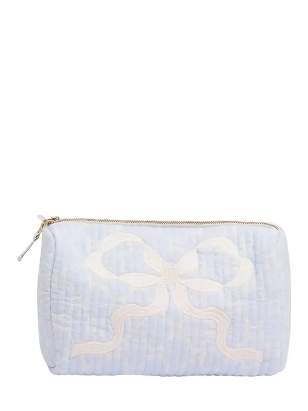 LoveShackFancy Mini Octavia Bow Pouch - Chilled Blue