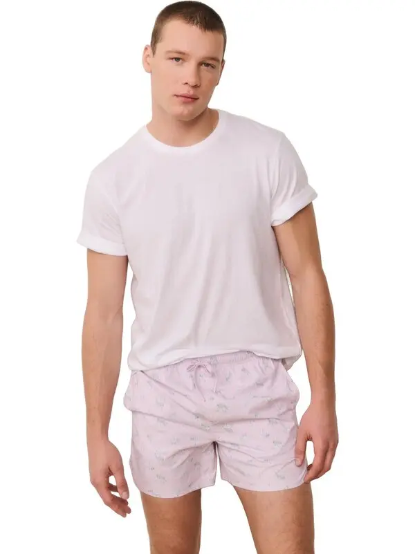 LoveShackFancy Mr. Fancy Kai Floral Swim Shorts - Lilac Ice