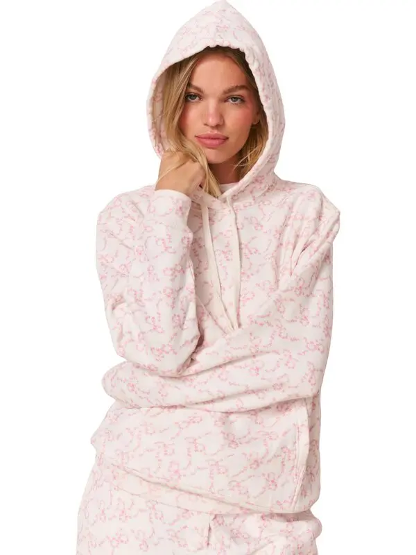 LoveShackFancy Nacova Floral Cotton Hoodie - Peony Sugar