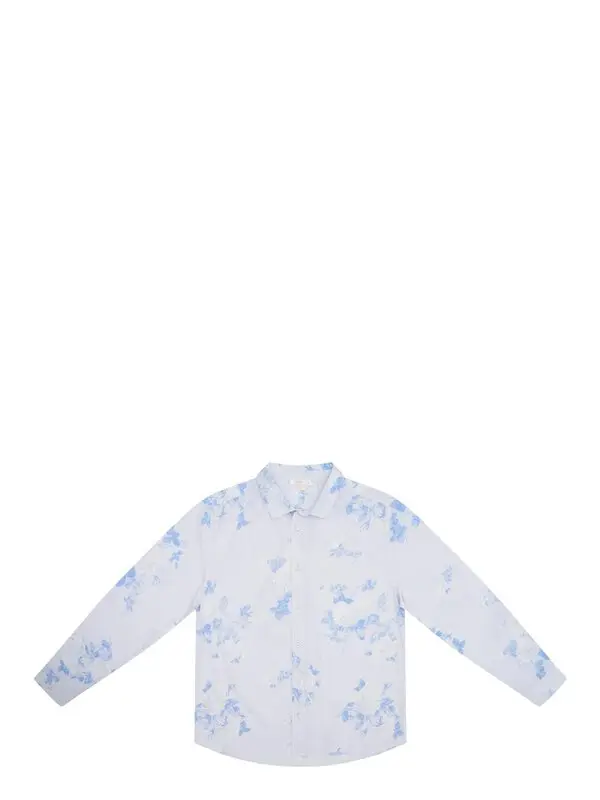 LoveShackFancy Hudley Heirloom Print Shirt - Whisper Blue