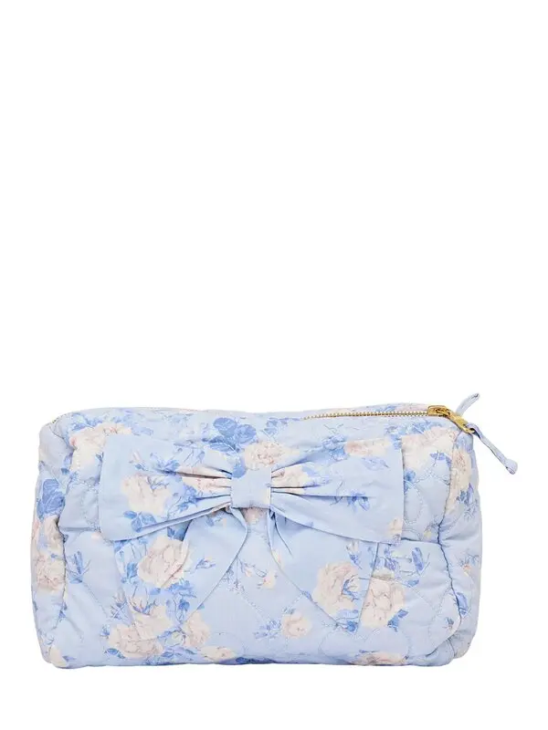 LoveShackFancy Octavia Heirloom Print Cosmetic Bag - Whisper Blue