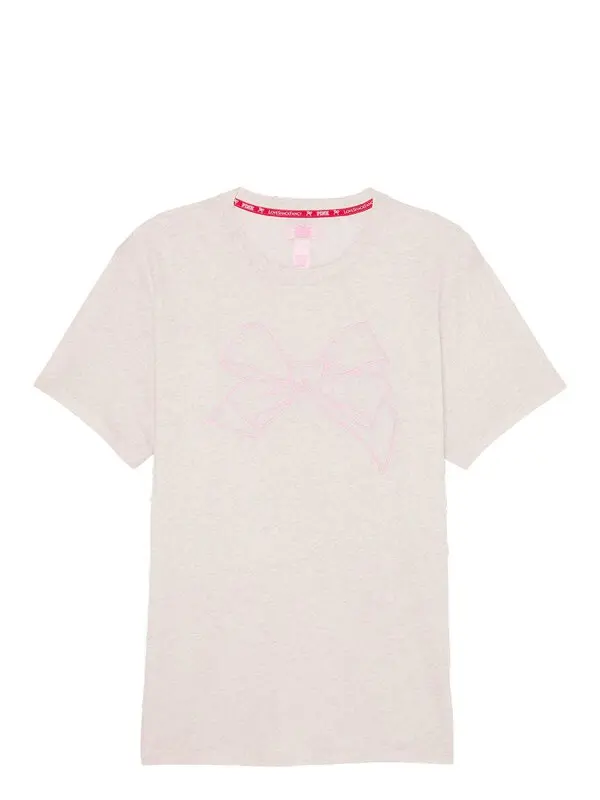 LoveShackFancy X Campus Cotton Tee - Snow Heather