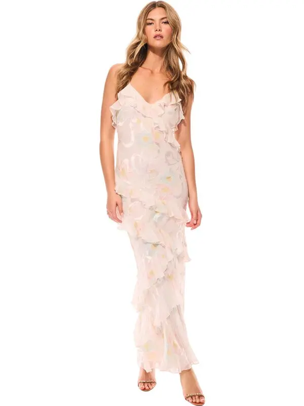 LoveShackFancy Rialto Silk-blend Maxi Dress - Italian Ice