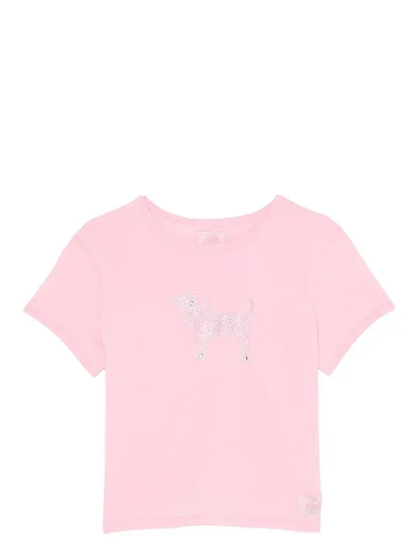 LoveShackFancy Cotton Baby Tee - Pink Lollipop Wash