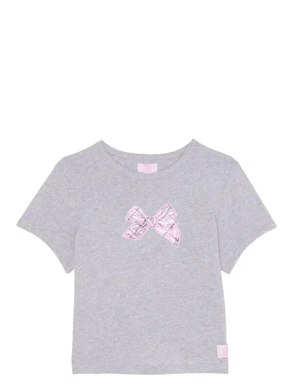LoveShackFancy Cotton Baby Tee - Vs Med Heather Grey