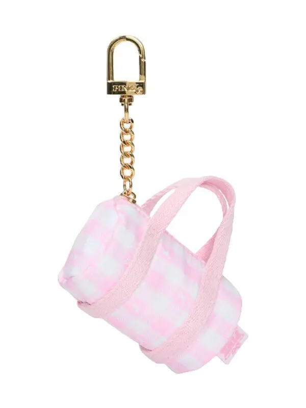 LoveShackFancy Pink X Mini Duffle Keychain Charm - Icon Gingham