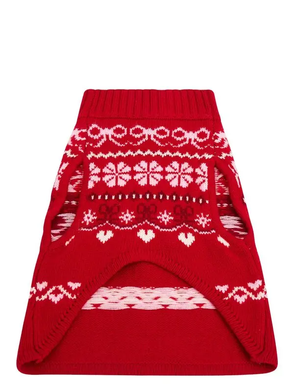 LoveShackFancy Arindia Wool Pet Sweater - Red Velvet Truffle