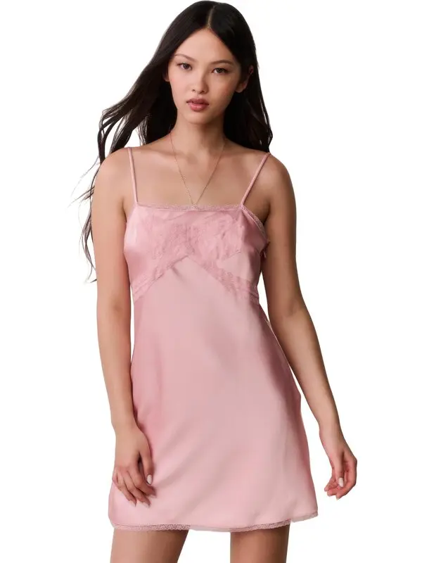LoveShackFancy Mirelis Lace Bow Mini Dress - Potpourri Pink