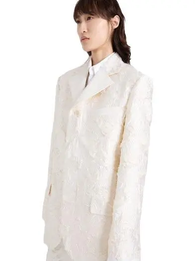 Proenza Schouler Theodora Jacquard Jacket - Off White Multi