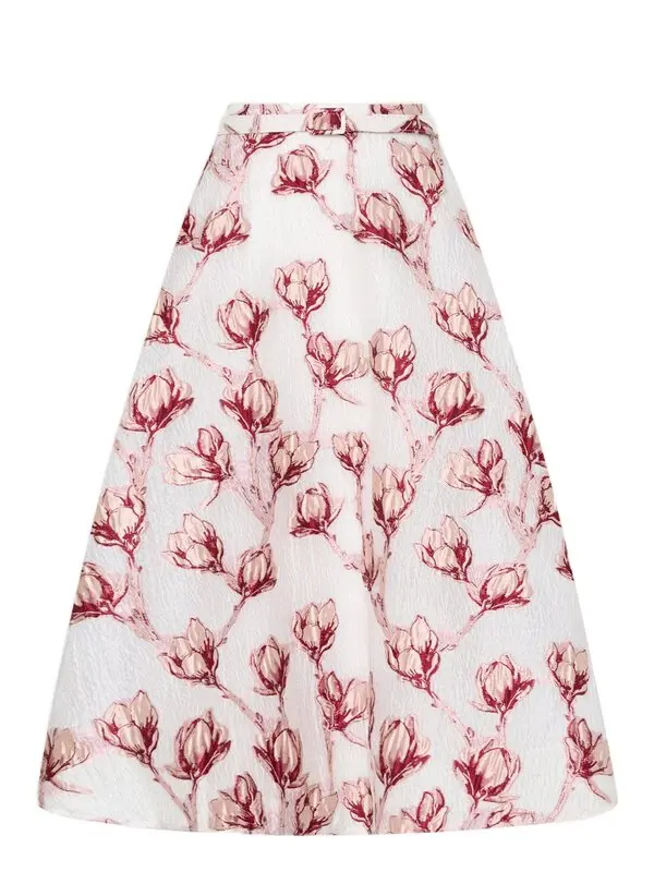 MILLY Noella Floral Maxi Skirt - Pink/white