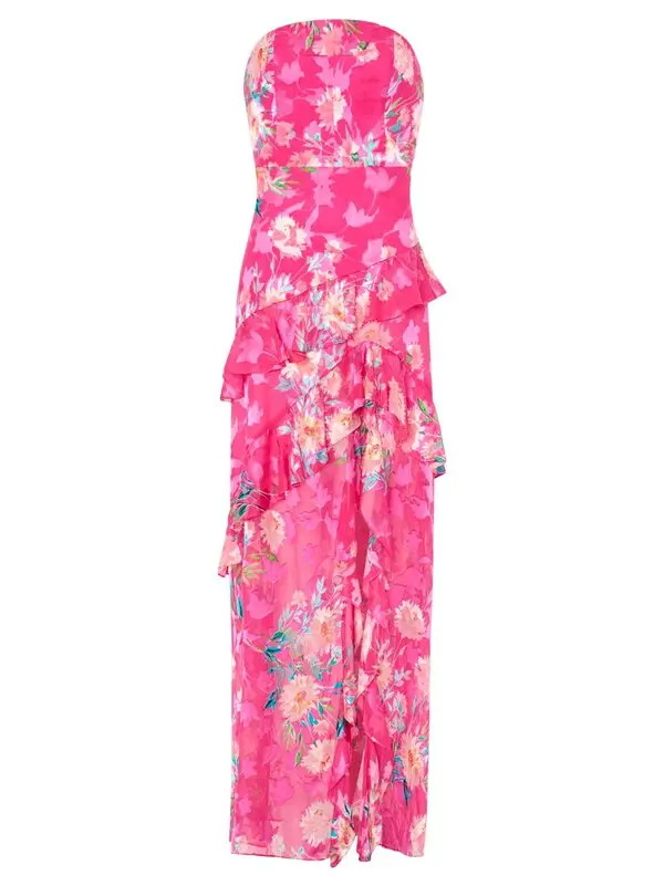 MILLY Raelynn Burnout Maxi Dress - Pink