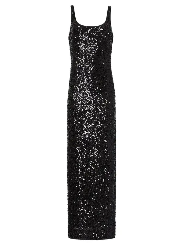 MILLY Tatum Shimmer Sequin Maxi Dress - Black