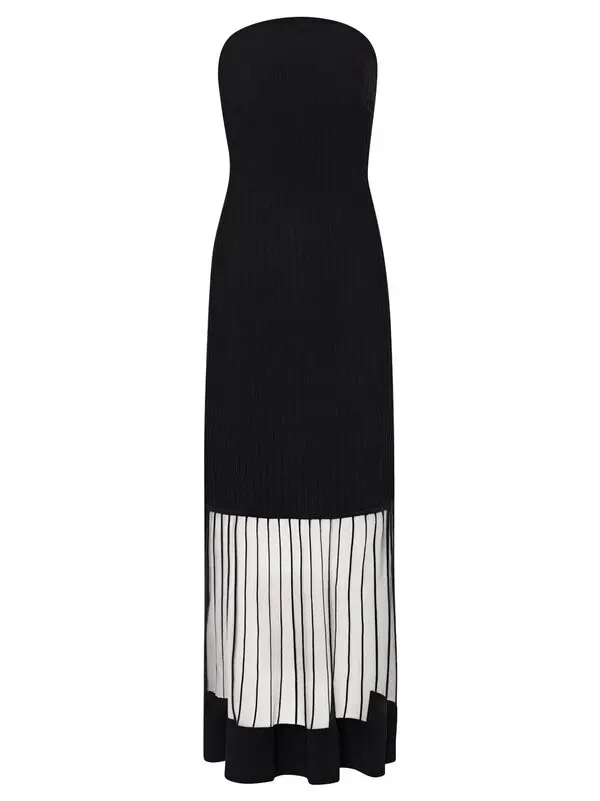 MILLY Dani Strapless Midi Dress - Black