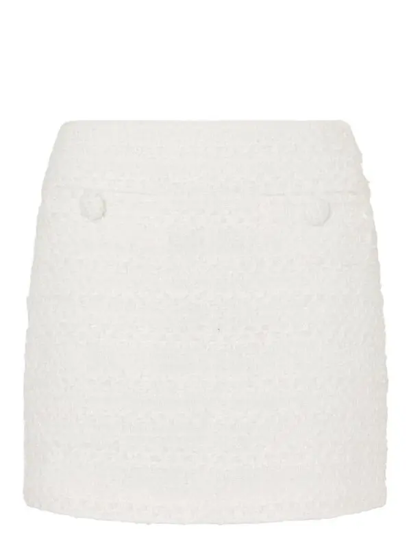 MILLY Briar Tweed Mini Skirt - Ecru