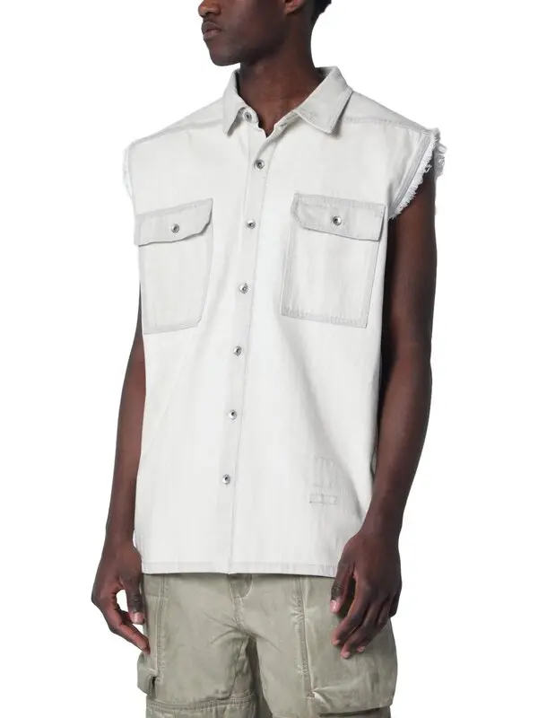 Rick Owens Vintage-effect Denim Vest - White