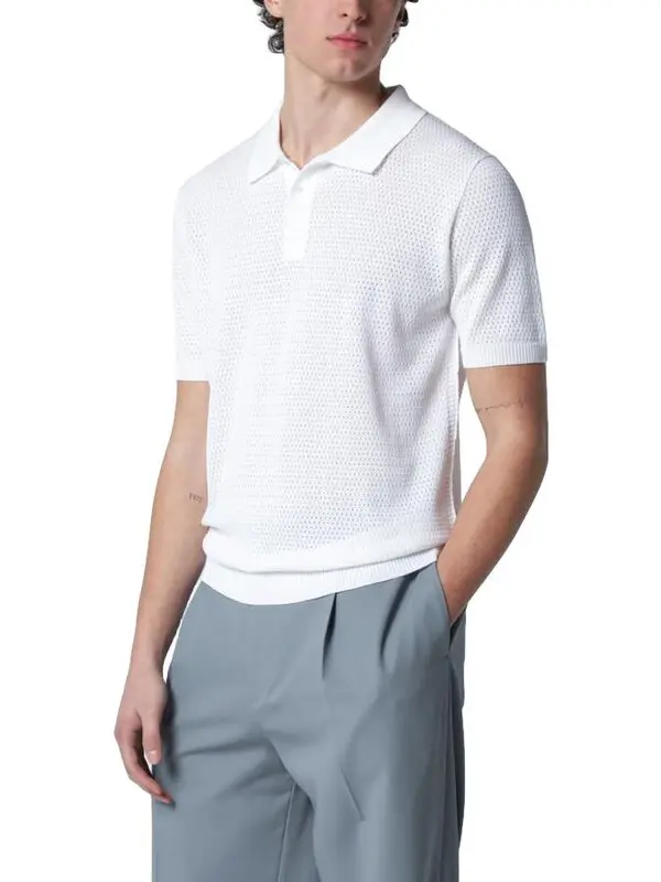ROBERTO COLLINA Openwork Cotton Polo - White