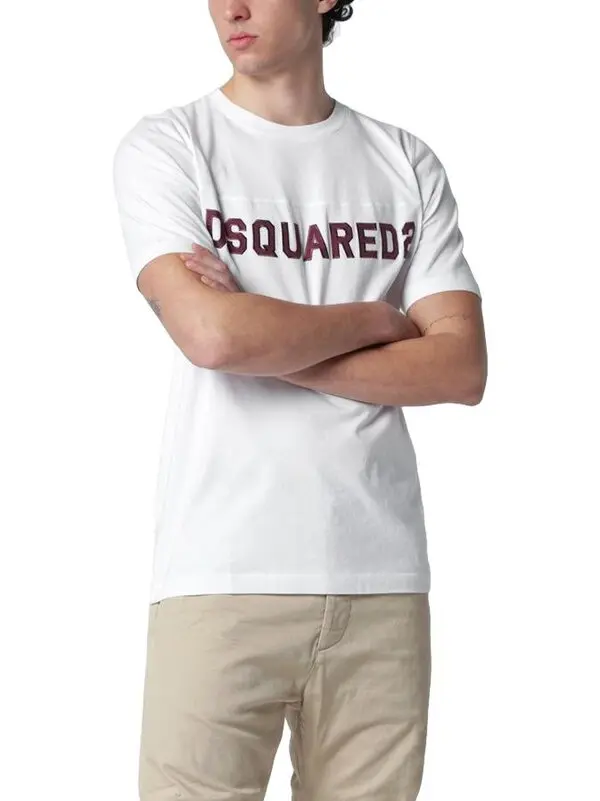 Dsquared2 T-shirt With Logo Embroidery - White