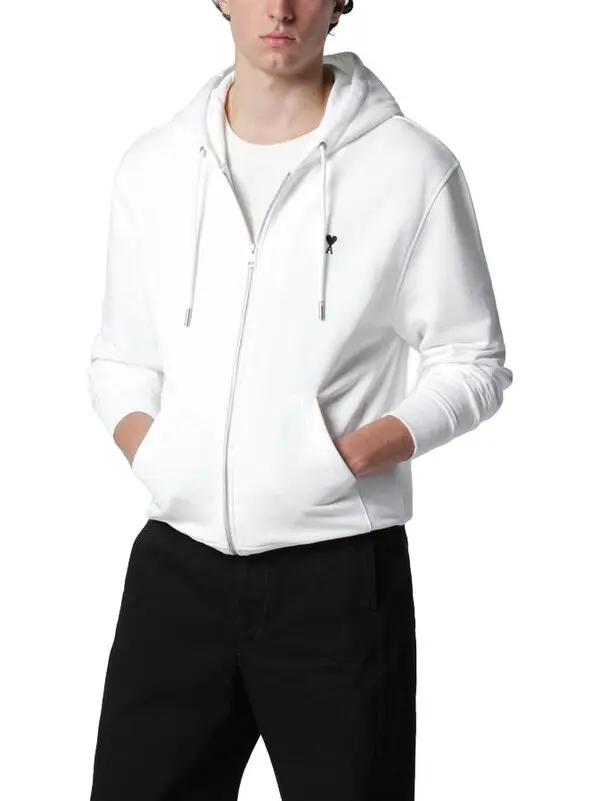 Ami De Coeur Zip-up Sweatshirt - White