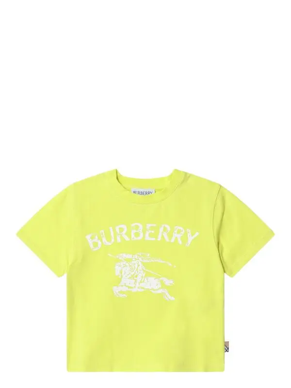 Burberry Cotton T-shirt With Equestrian Knight Design - Yellow