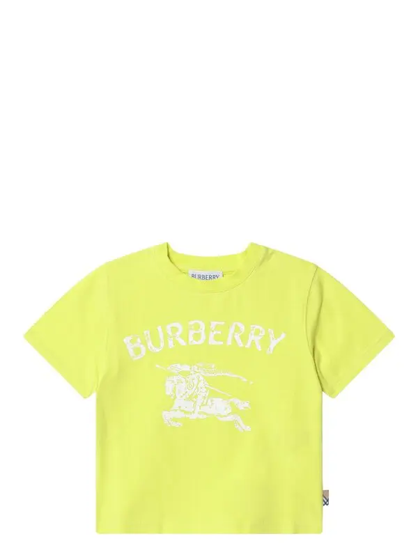 Burberry Cotton T-shirt With Ekd - Yellow