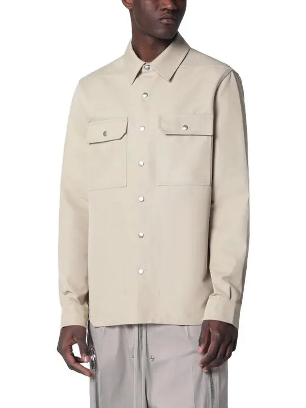 Rick Owens Sand-colored Cotton-blend Shirt - Beige