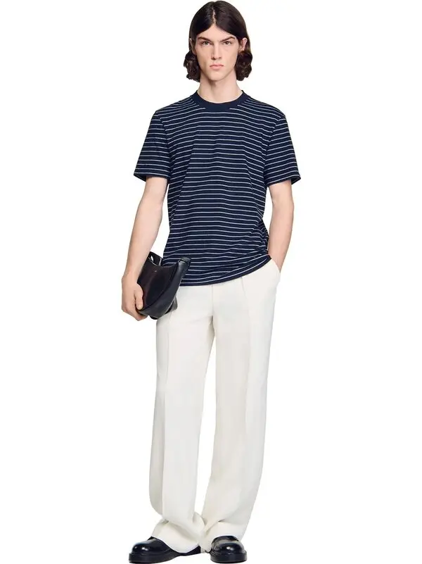 Sandro Striped T-shirt - Marine / Blanc