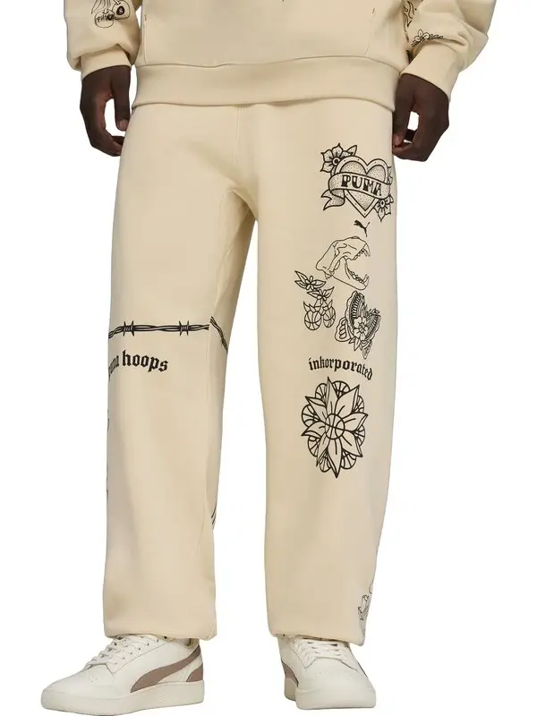 PUMA Swish N' Ink Basketball Sweatpants - Beige