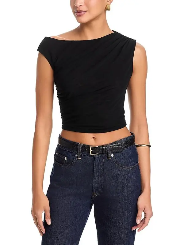 Aqua Solid Mesh Top - Black