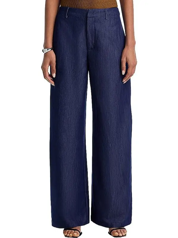 Aqua Wide Leg Denim Pants - Dark Indigo