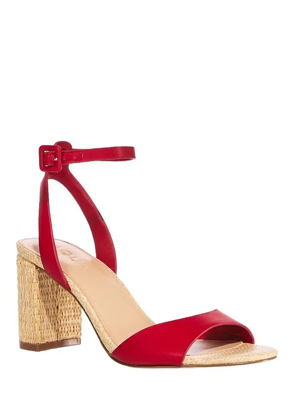 Aqua Baley Leather Sandals - Red Leather
