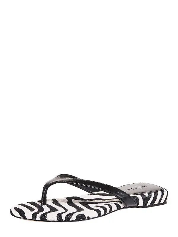 Aqua Jules Embellished Thong Sandals - Zebra