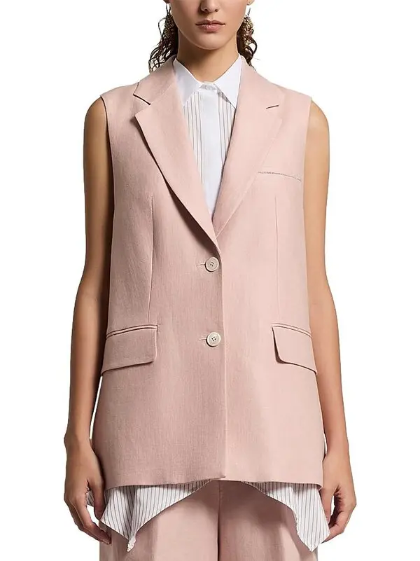 Peserico Single Breasted Blazer Vest - Peony Pink