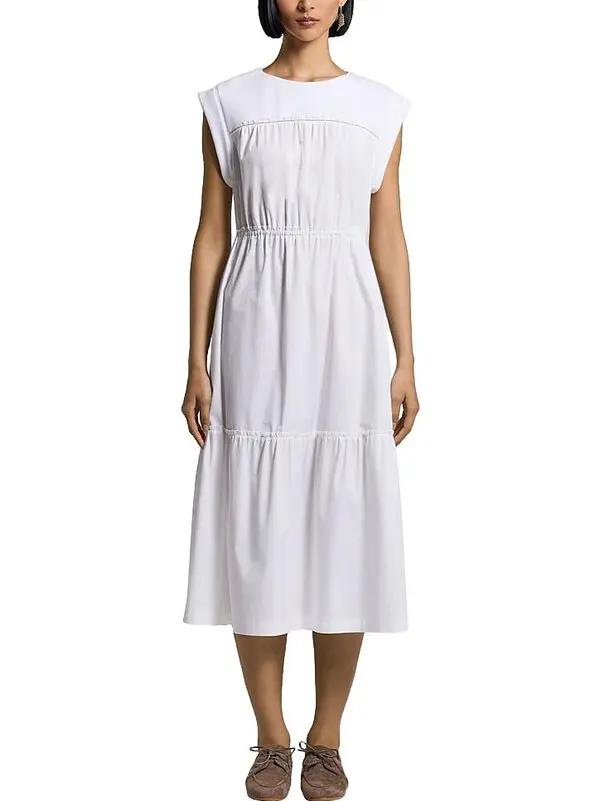 Peserico Tiered Midi Dress - Natural White