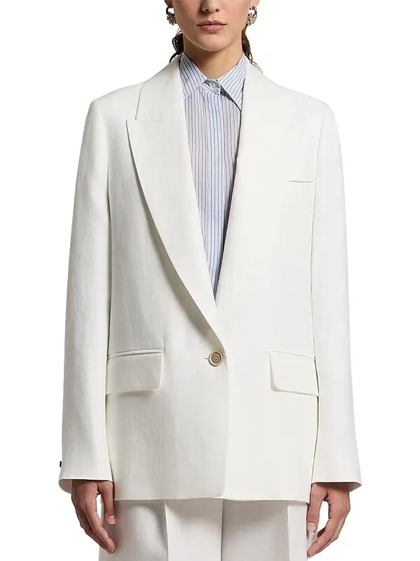Peserico Linen Single-button Blazer - Solar White