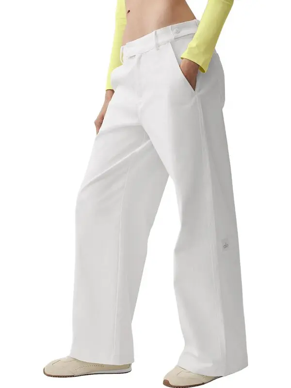 Alo Yoga High Road Straight Leg Pant - White