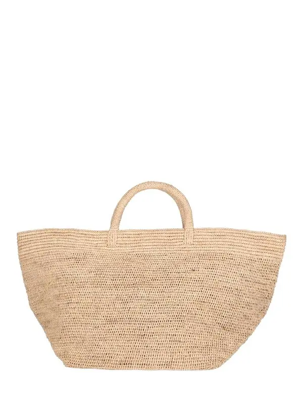 IBELIV Midi Raffia Tote Bag - Beige