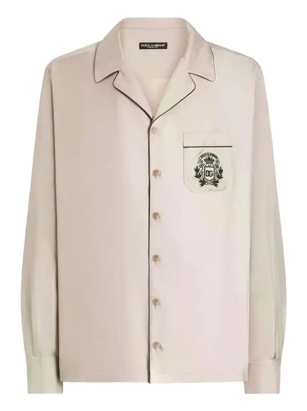 Dolce & Gabbana Logo-embroidered Pocket Shirt - Neutrals