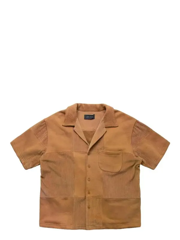 LES TIEN Patchwork Cuban Shirt - Brown