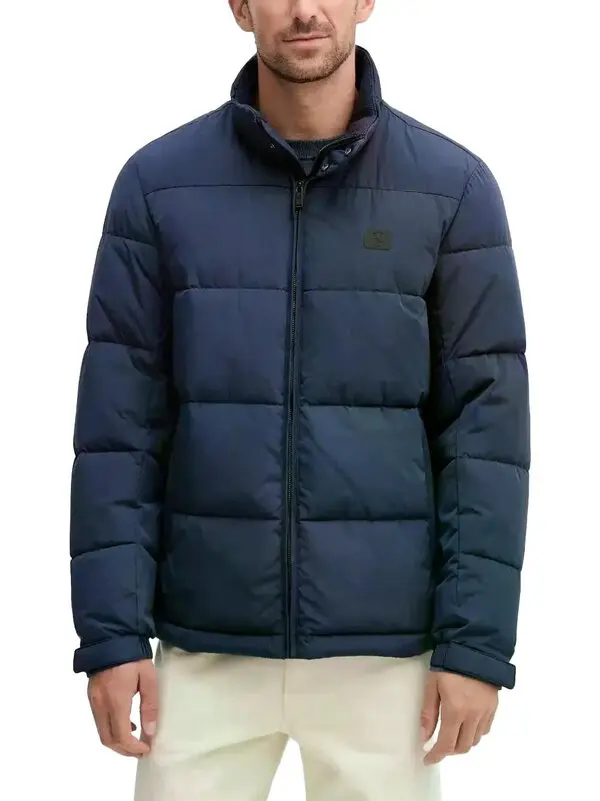 TRUSSARDI Padded Logo-patch Jacket - Blue