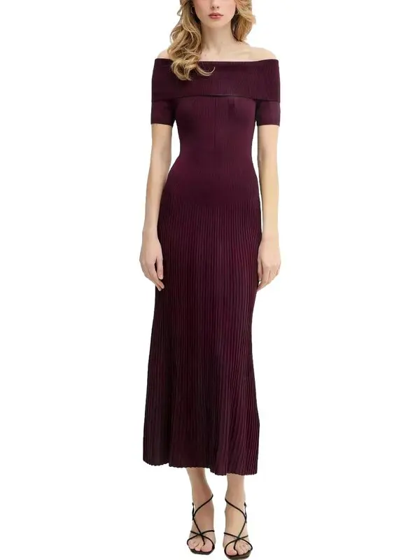 Bardot Harro Off-shoulder Midi Dress - Purple