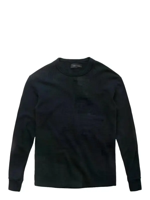 LES TIEN Long-sleeve Crew-neck Top - Black