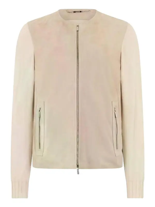 MOORER Erica Zip-up Cardigan - Neutrals