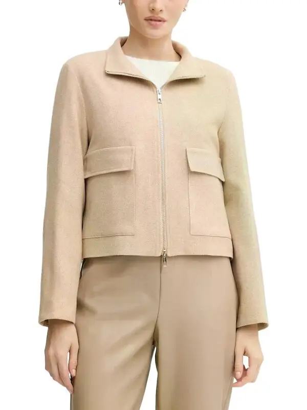 MARC AUREL Zip-up Cropped Jacket - Neutrals