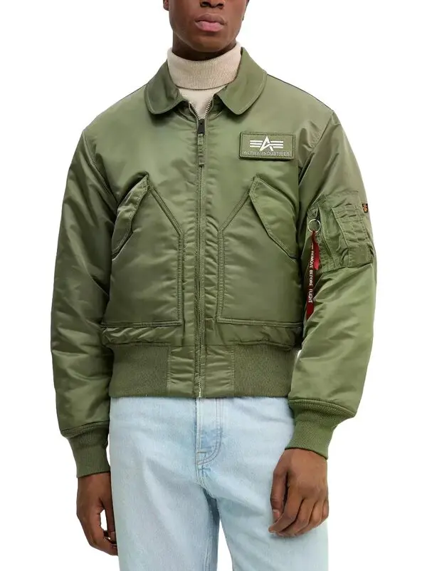 Alpha Industries Logo Patch Zip-up Jacket - Green