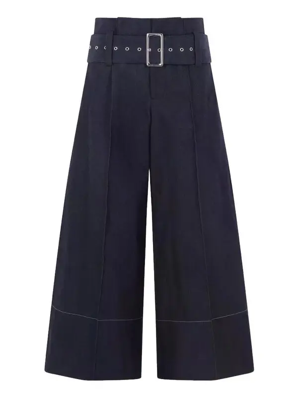 10 CORSO COMO Belted Wide Leg Trousers - Blue