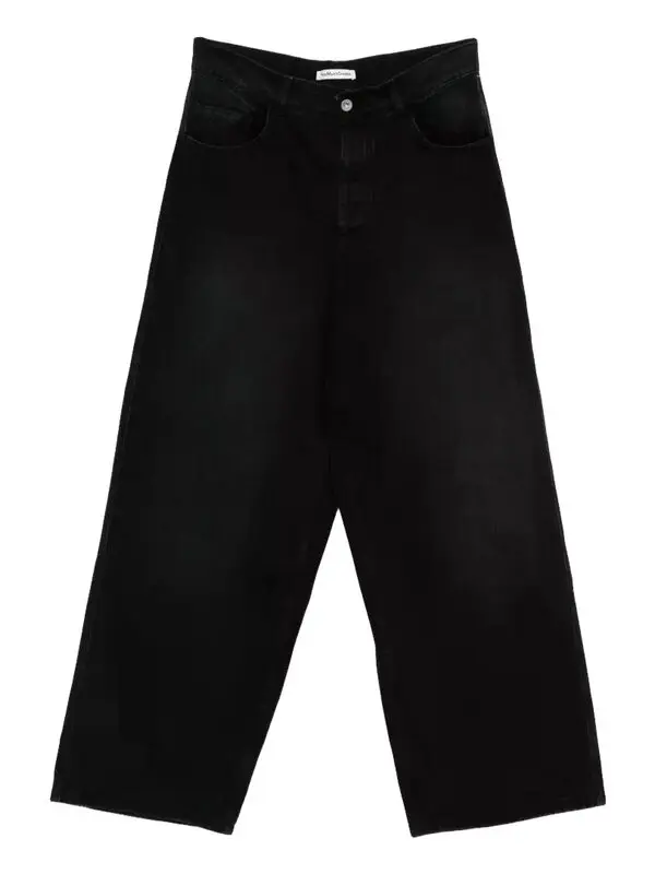 You Must Create Button-fastening Wide Leg Jeans - Black
